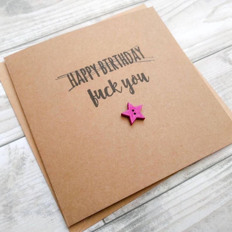 Handmade Funny Rude fck You Birthday Card | Etsy
