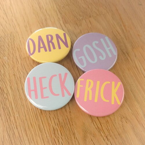 Handmade Rude Funny Polite Swearing Badge Set 38mm Button - Etsy