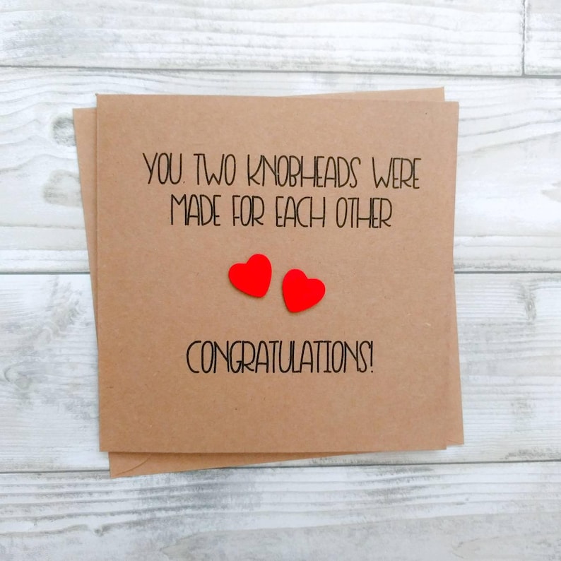 Handmade Funny Rude knobheads Congratulations Card - Etsy