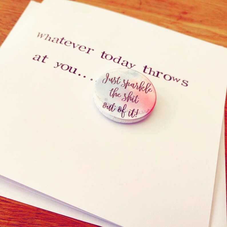 Handmade funny encouragement card with badge blank for your | Etsy