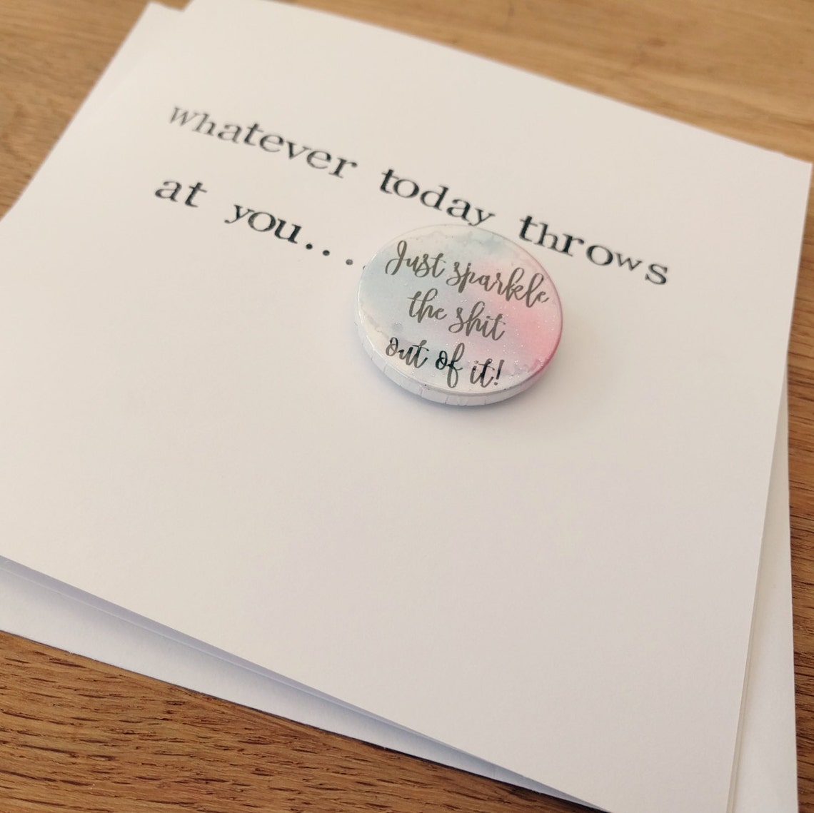 Handmade Funny Encouragement Card With Badge blank for Your - Etsy