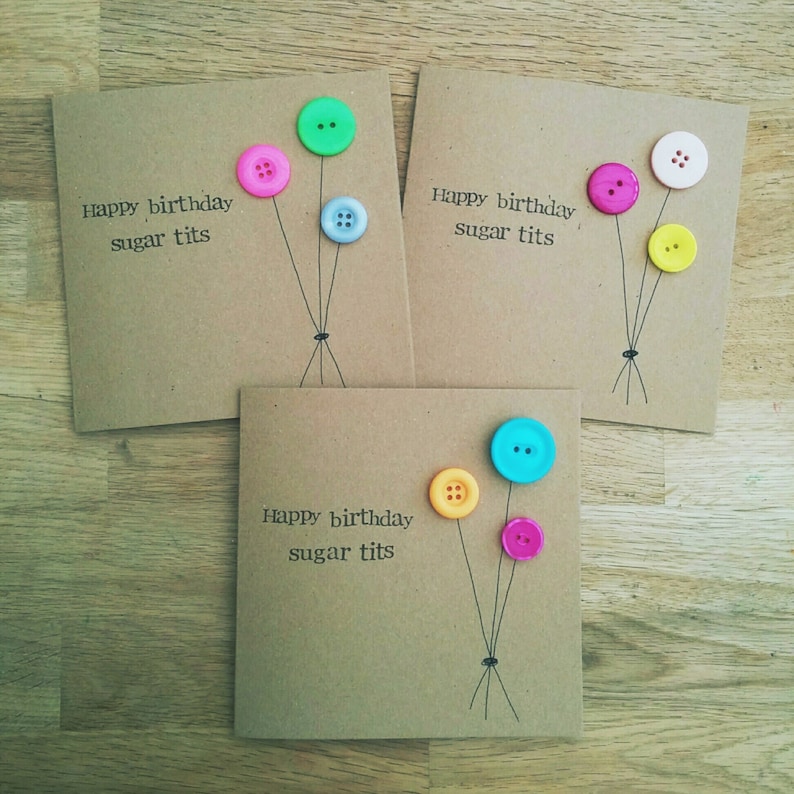 Handmade Rude Funny Sugar Tits Birthday Card With Etsy