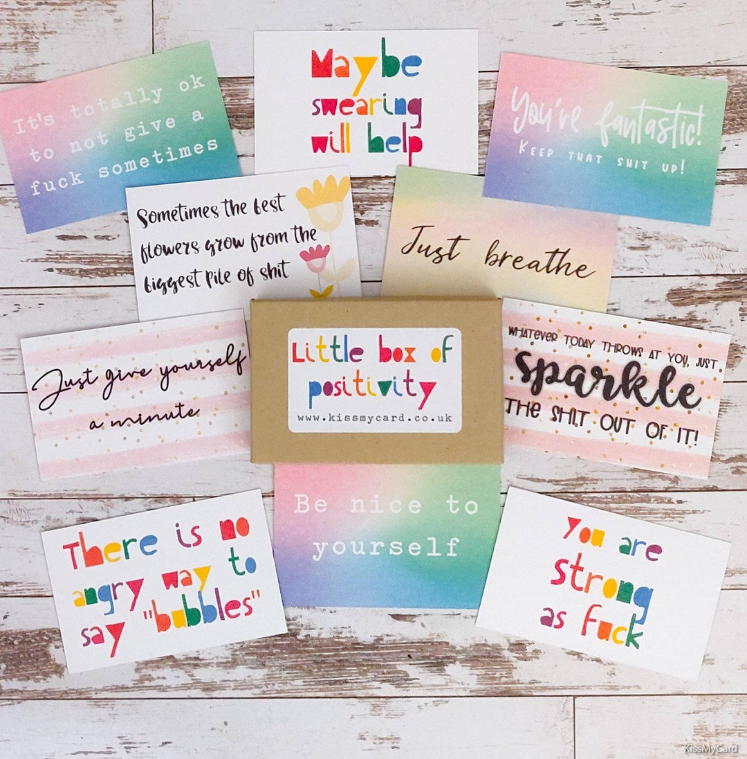 Pocket Positivity - Little Box of Positivity - Motivational Cards - Etsy UK