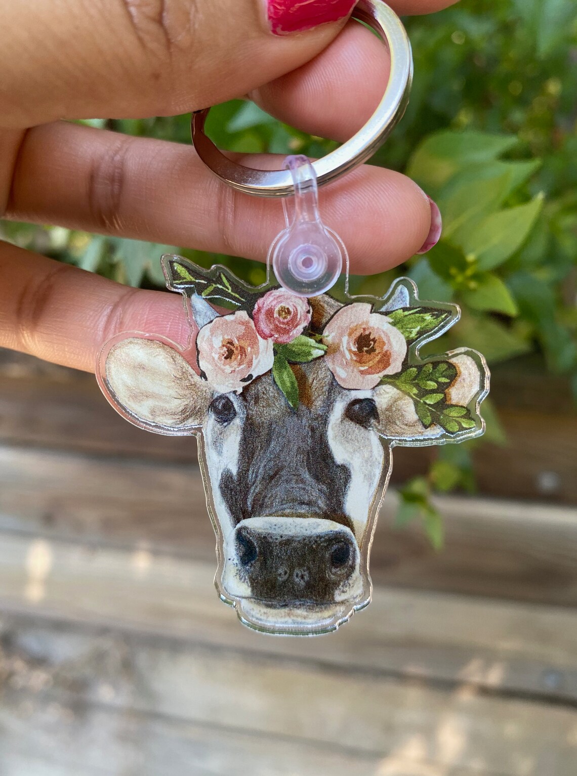 The Dairy Queen - Cow Keychain - Animal Keychain - Acrylic Charm With ...