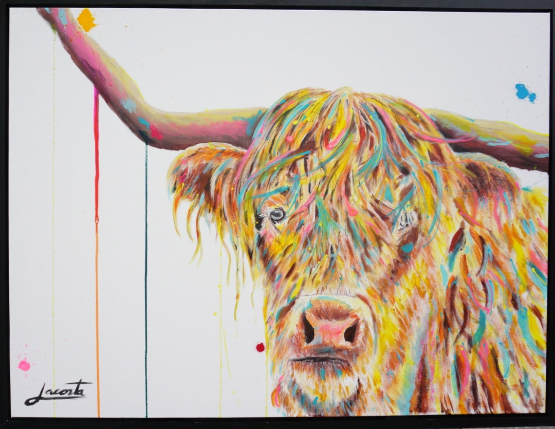 Colourful Yak Cow Art Digital Download / Printable Wall Art / - Etsy