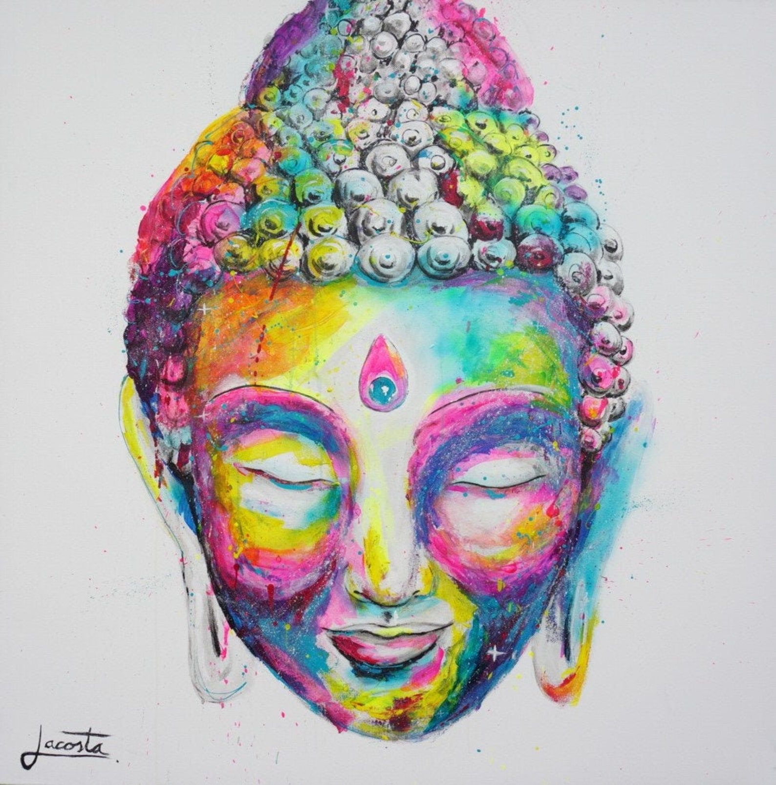 Colorido Buda Digital Descargar / Printable Wall Art / - Etsy España