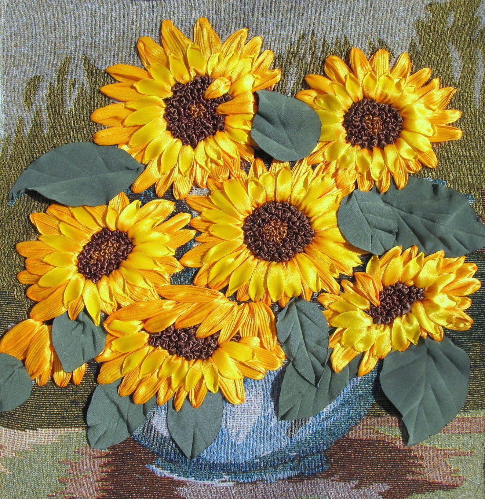 Sunflower 3D embroidery embroidered sunflower picture | Etsy