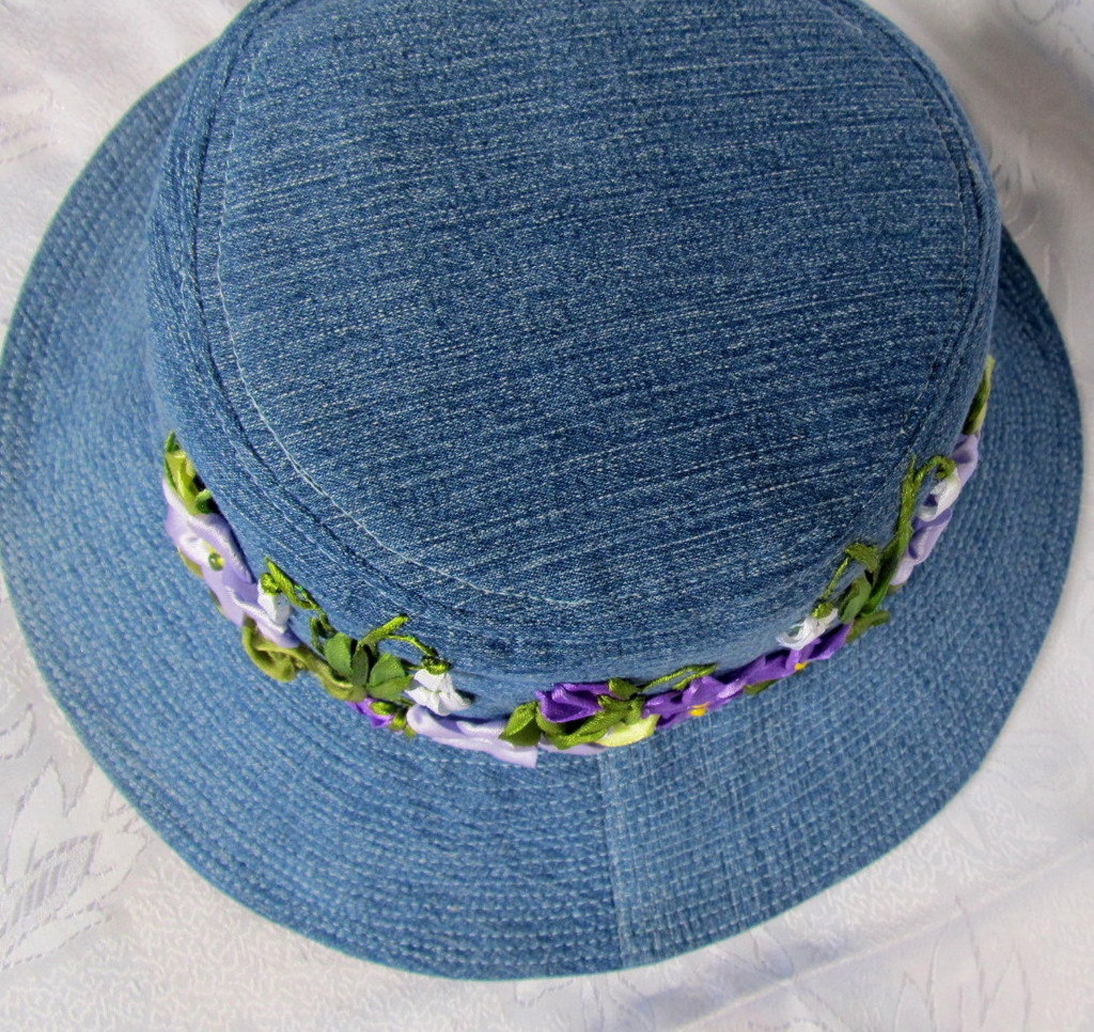To Order. Embroidered Jeans Hat. Embroidered Denim Hat - Etsy