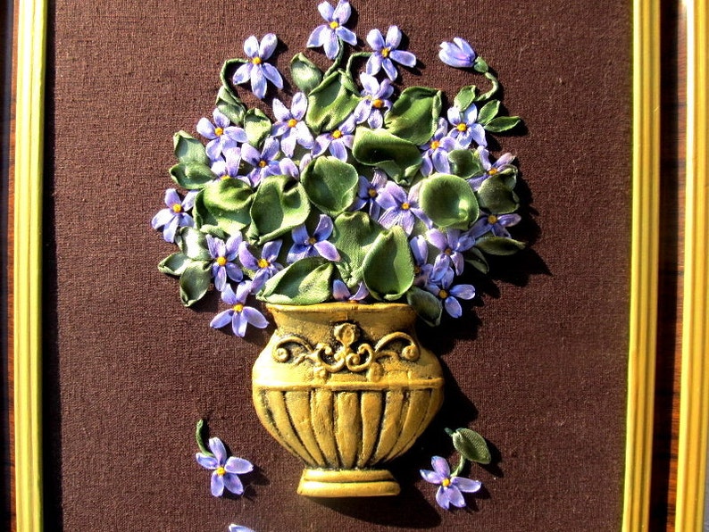To Order. Violets Embroidery Wall Hanging With Violets - Etsy