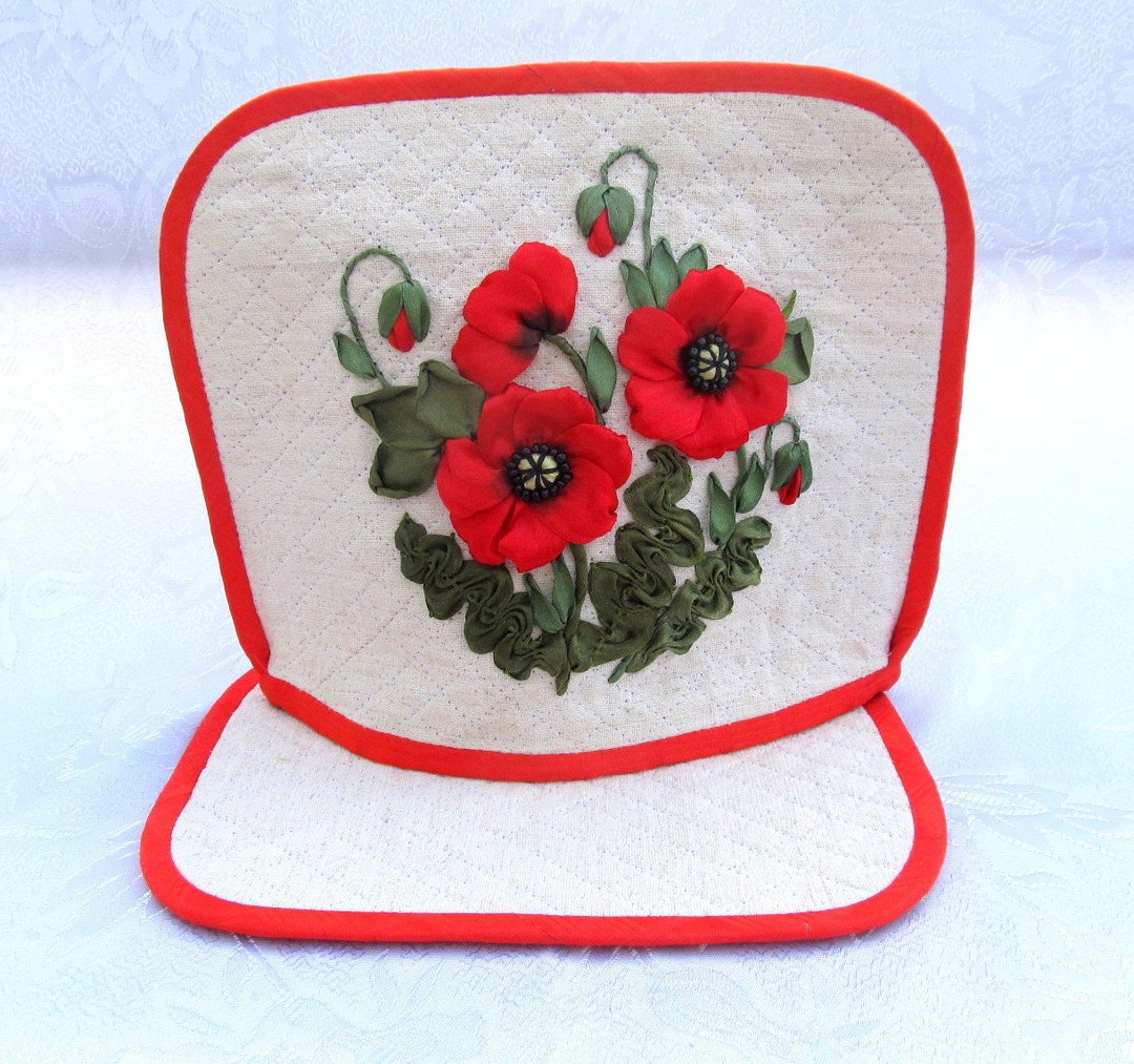 Mother's Gift, Poppy Tea Cozy, Tea Cozy/ Mat Set, Floral Tea Cozy, Hand ...