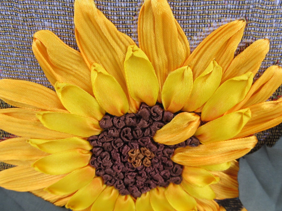 Sunflower 3D embroidery embroidered sunflower picture | Etsy