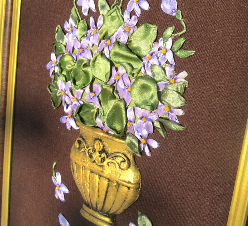 To Order. Violets Embroidery Wall Hanging With Violets - Etsy