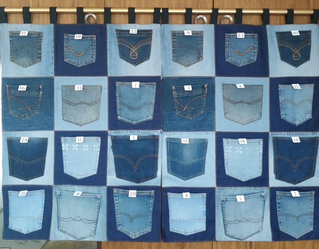 To Order. Advent Calendar, Denim Organizer, Upcycled Jeans Pockets ...