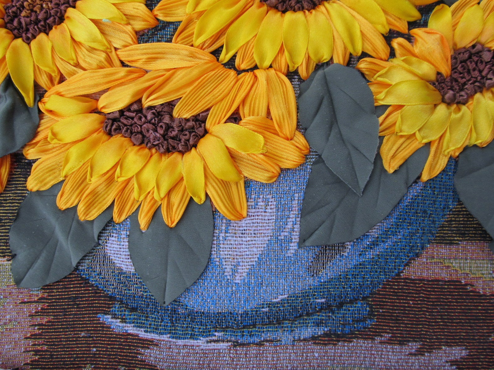 Sunflower 3D embroidery embroidered sunflower picture | Etsy