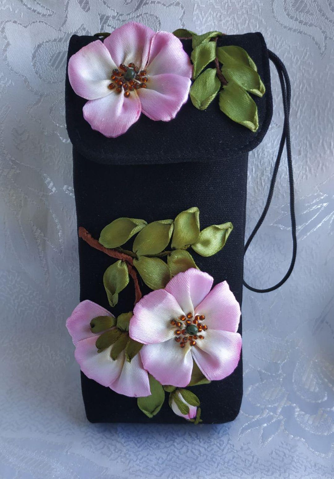 To Order. Embroidered Glasses Pouch, Embroidered Phone Case, Fabric ...