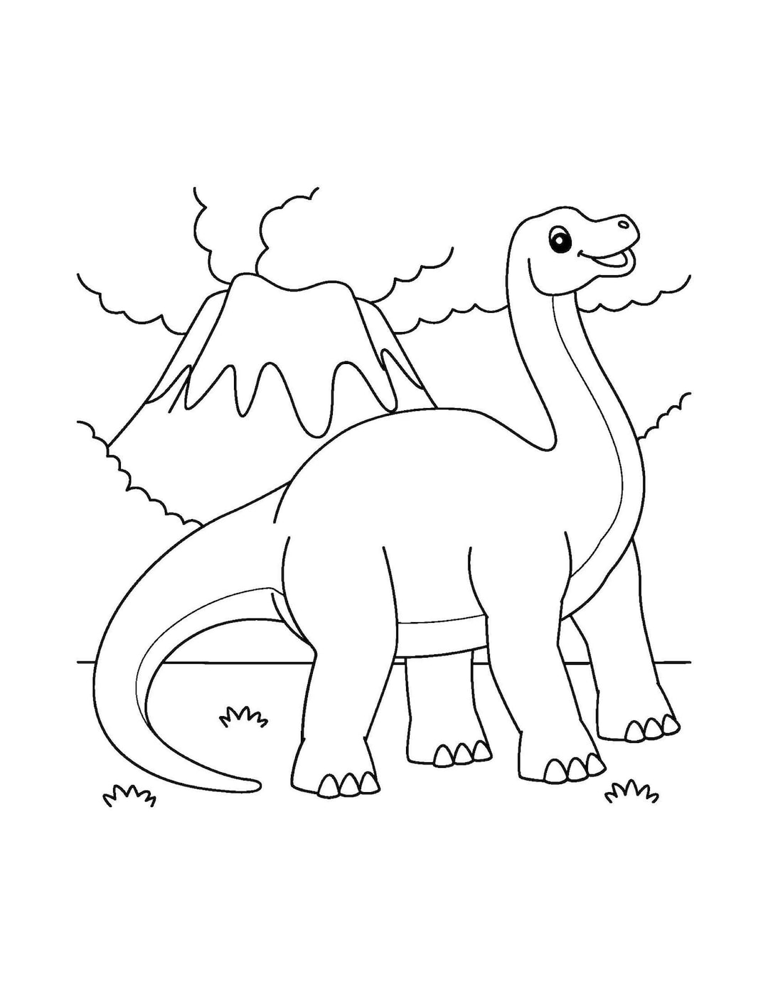 Dinosaur Colouring Pages - Etsy Australia