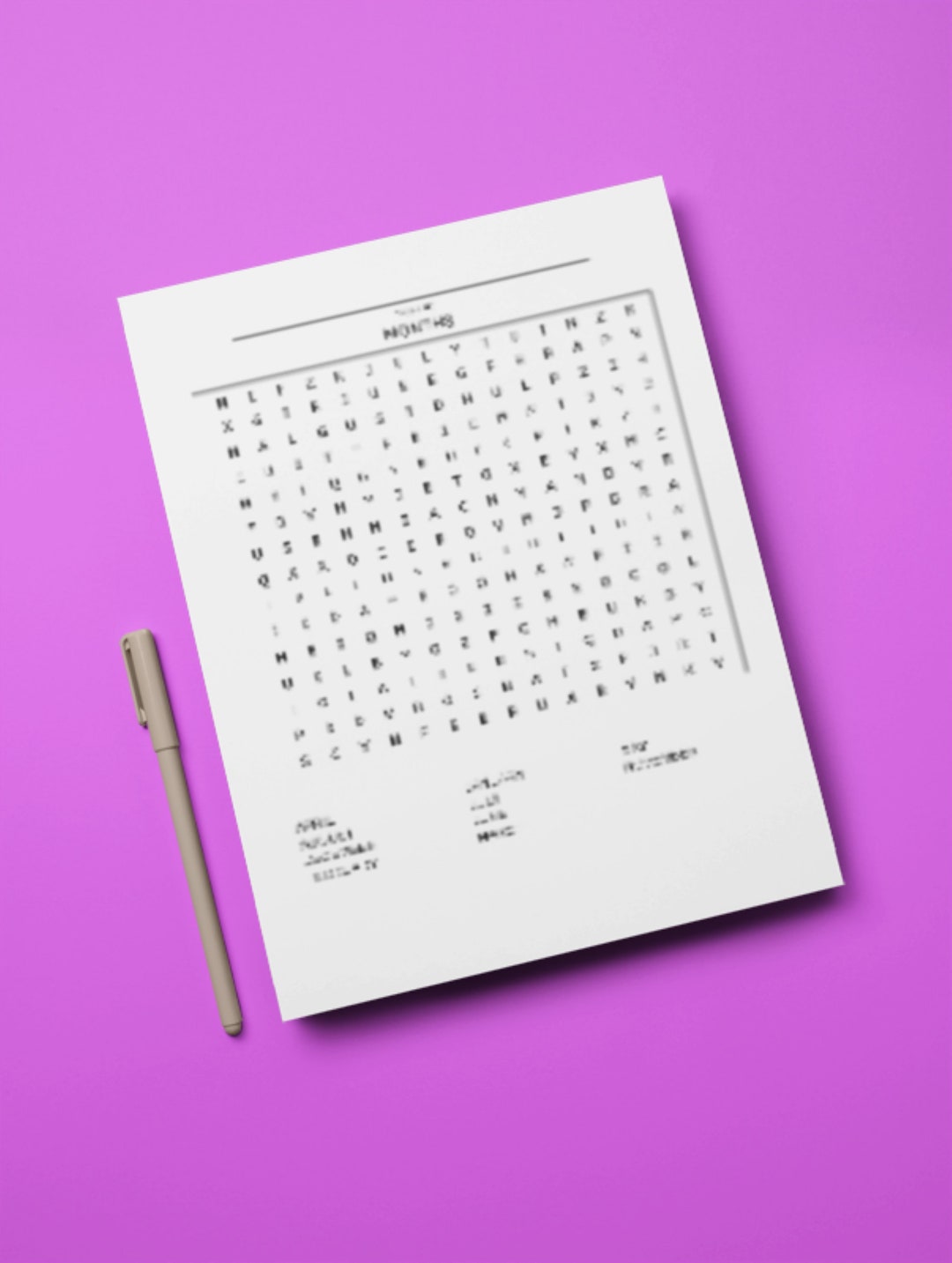 Kids Months Word Search - Etsy