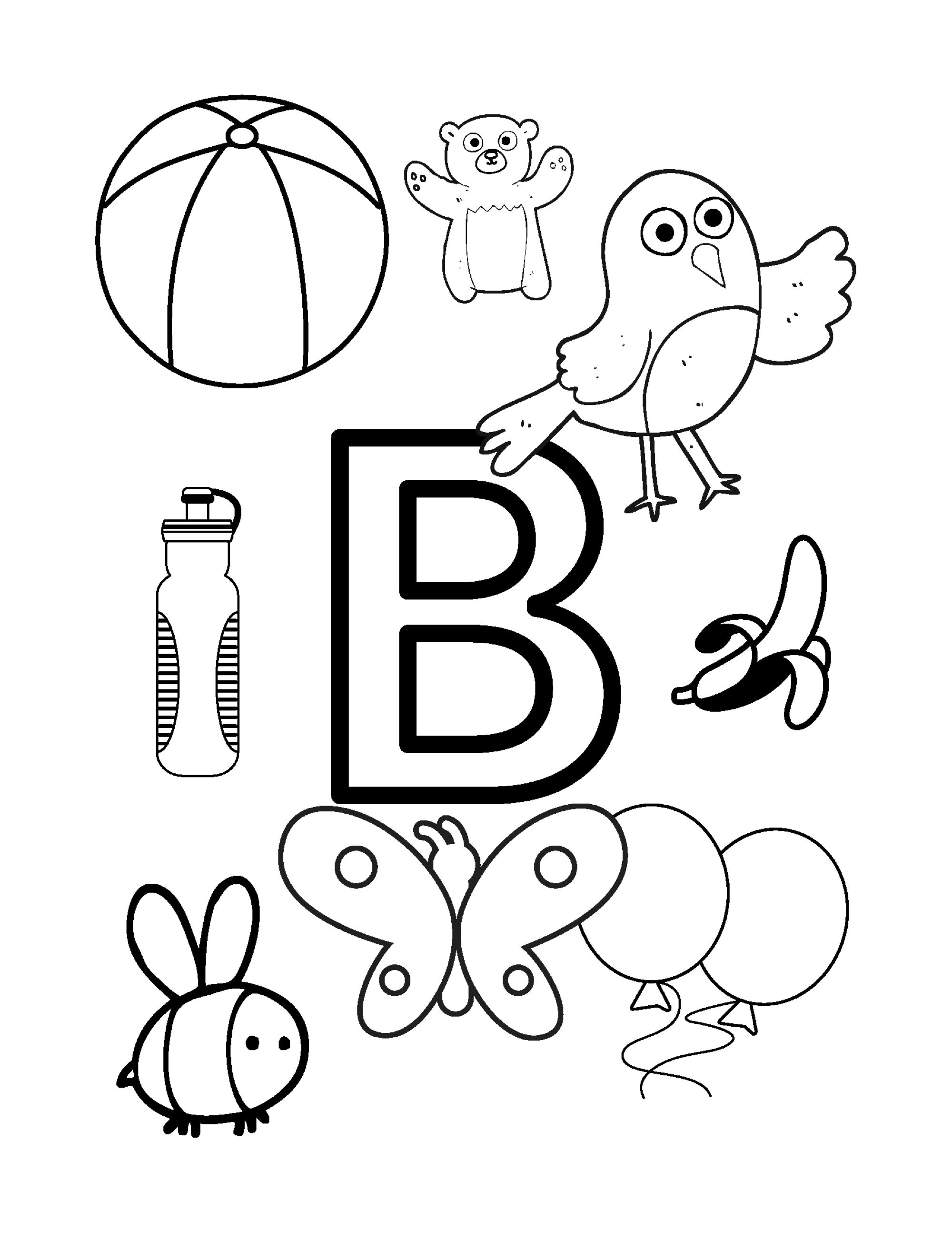 Letter B Colouring Page - Etsy