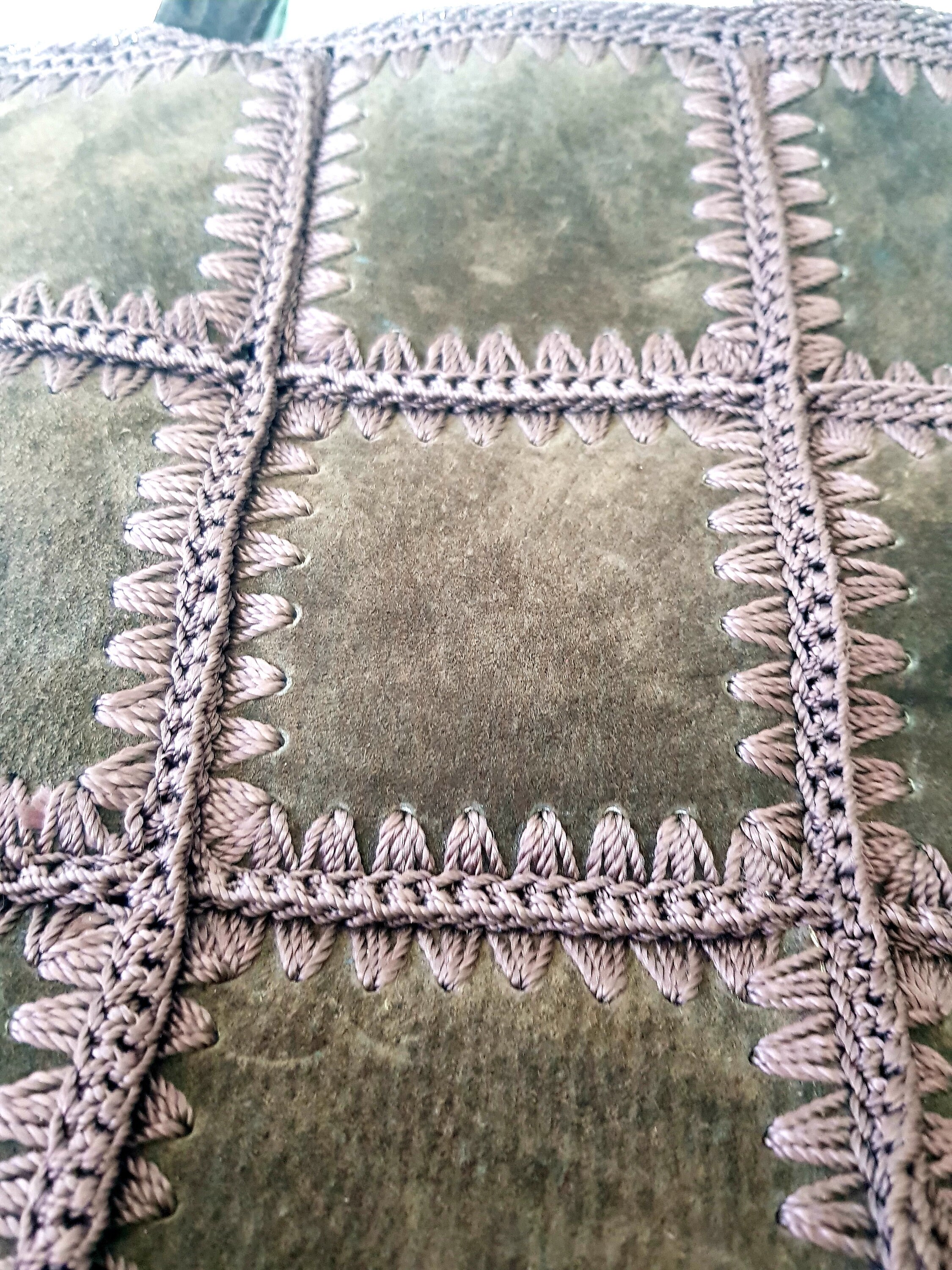 Vintage Real Suede Leather Shoulder Bag Patchwork Brown Square - Etsy