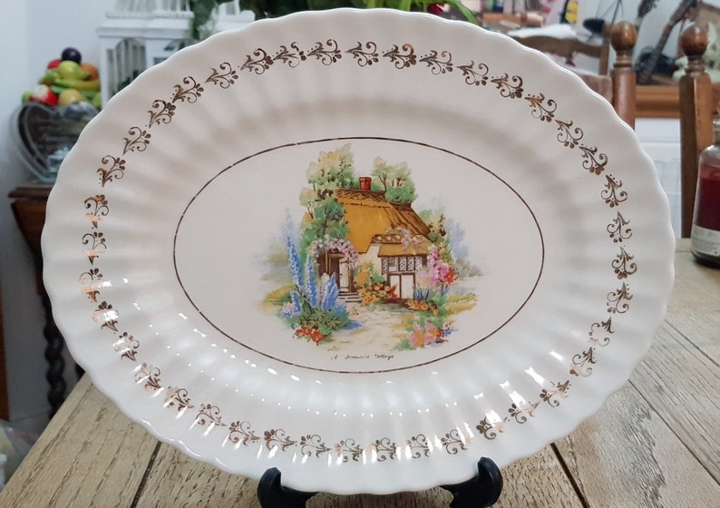 Vintage Wade Royal Victoria Pottery Serving Plate A Somerset Cottage ...