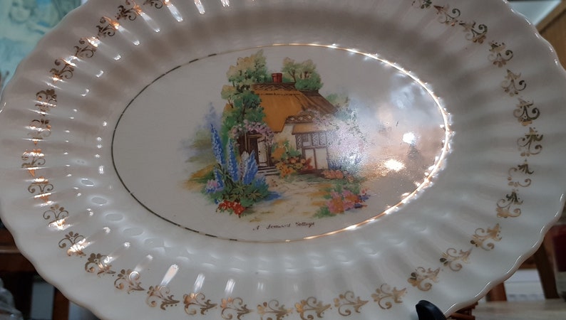 Vintage Wade Royal Victoria Pottery Serving Plate A Somerset Cottage ...