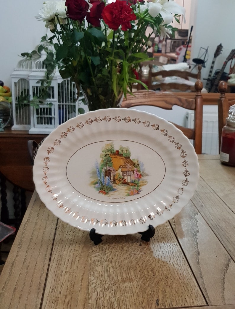 Vintage Wade Royal Victoria Pottery Serving Plate A Somerset Cottage ...