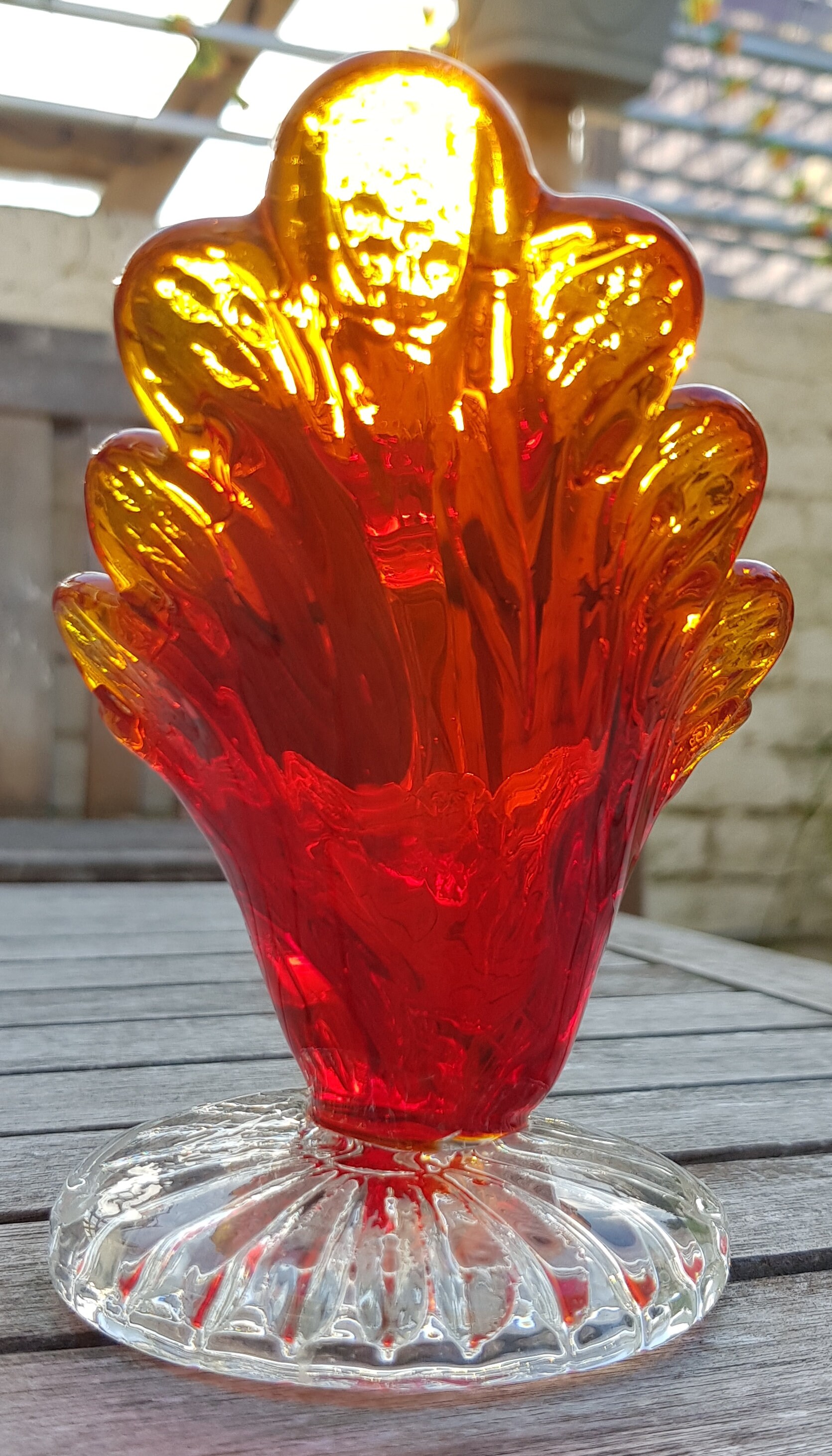 Vintage Murano Amberina Selenium Cadmium Glass Peacock Trinket - Etsy