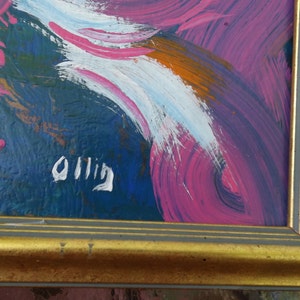 Ollin .abstract Paintings. Signed .acrylic on Cardboard . Framed. Wood ...