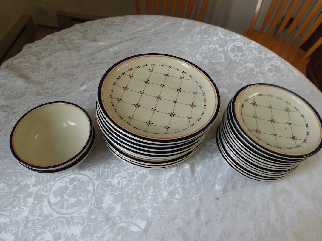 Epoch Apple Orchard 590 Korea Dinner Set of 25 Pc. Oven ,microwave ...