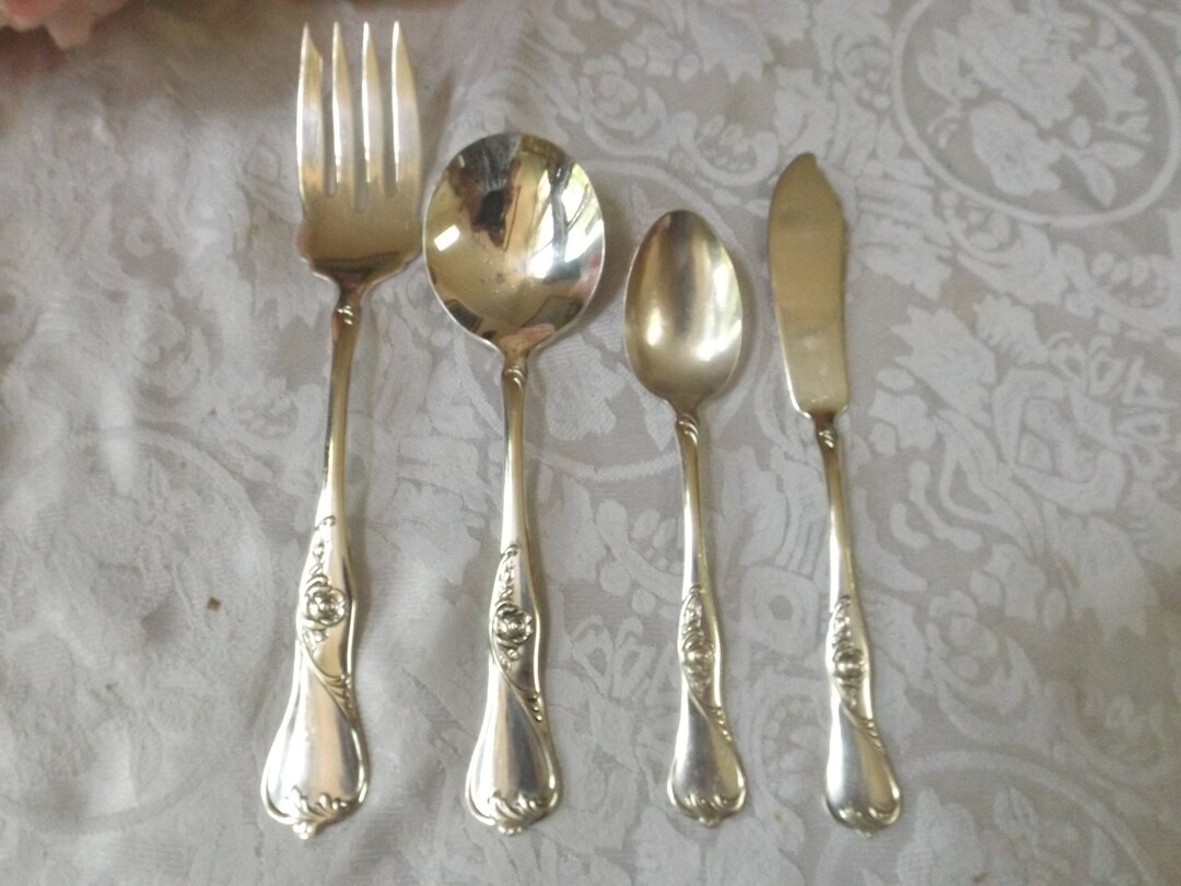 1930s National Double Tested Set Lot 4 Silver Plated Flatware Same ...
