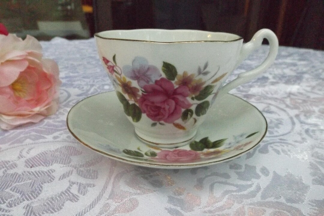 Delightful Rose Floral Bone China Tea or Coffee Set Service 1 Cup 1 ...