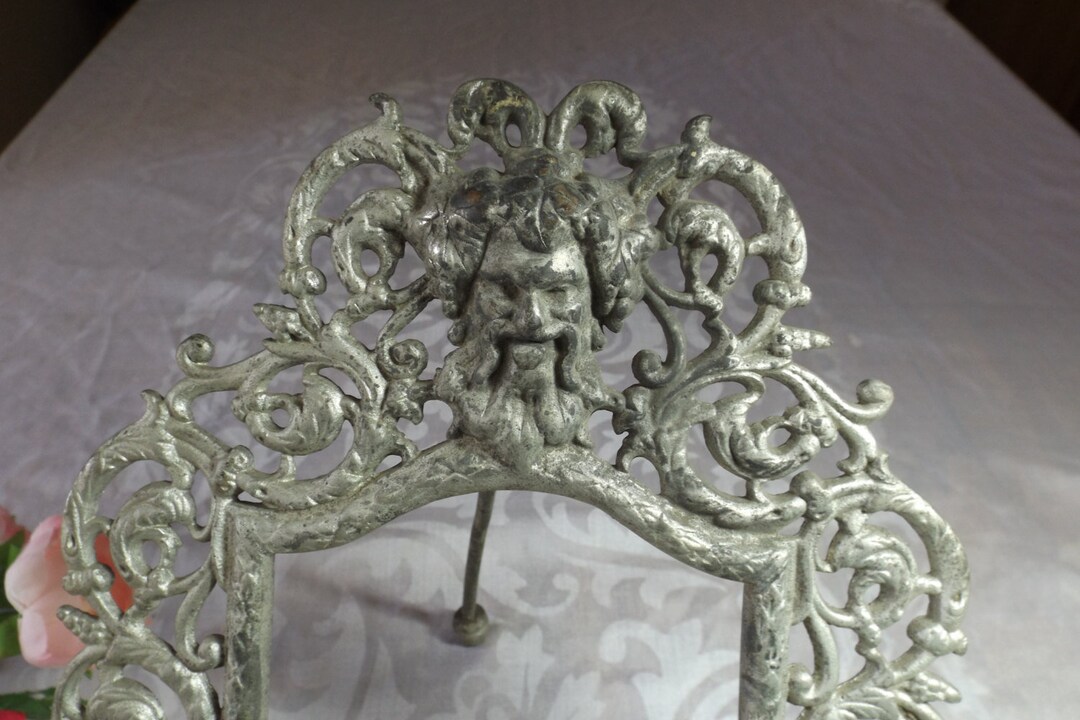 Delightful Rare Large Antique Goth Ornate Pewter Plated Copper Frame ...