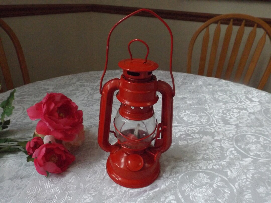 Vintage Red Oil Lantern, New Old Stock, Never Used. Gift Idea - Etsy