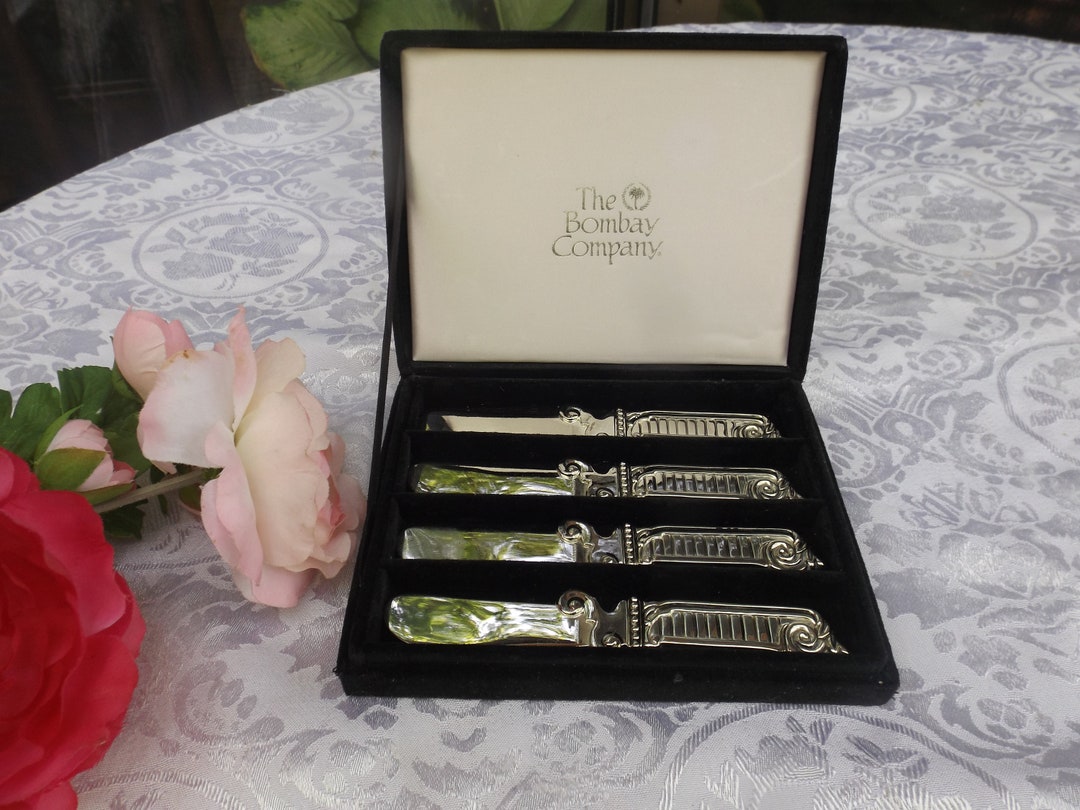 Godinger Boxed Butter Spread Knives Silver Plated Set of 4 Knives. Gift ...