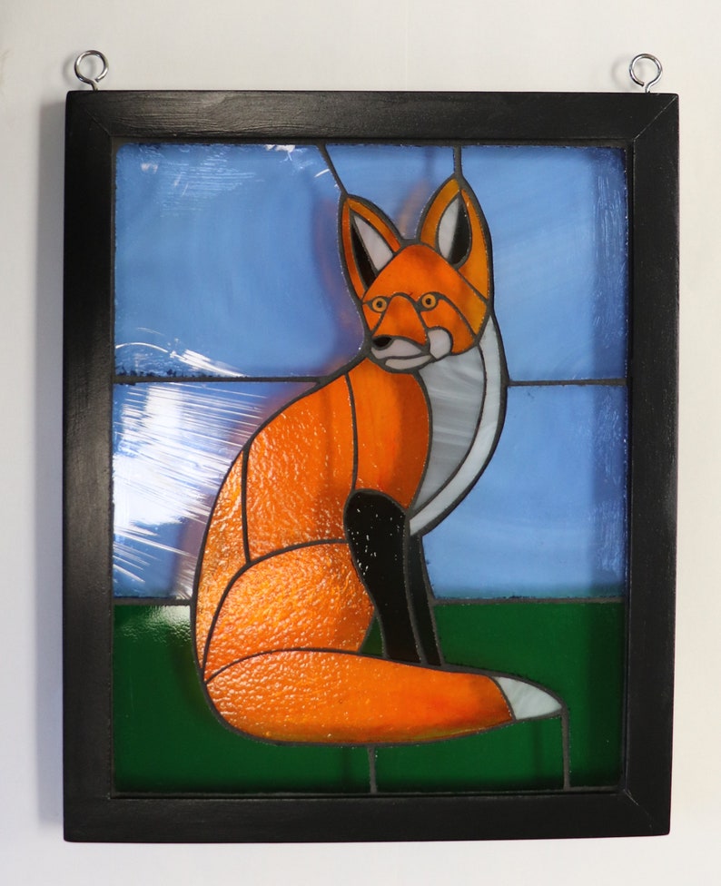 Fox Glass-on-glass Stained Glass Mosaic Suncatcher - Etsy