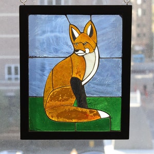 Fox Glass-on-glass Stained Glass Mosaic Suncatcher - Etsy