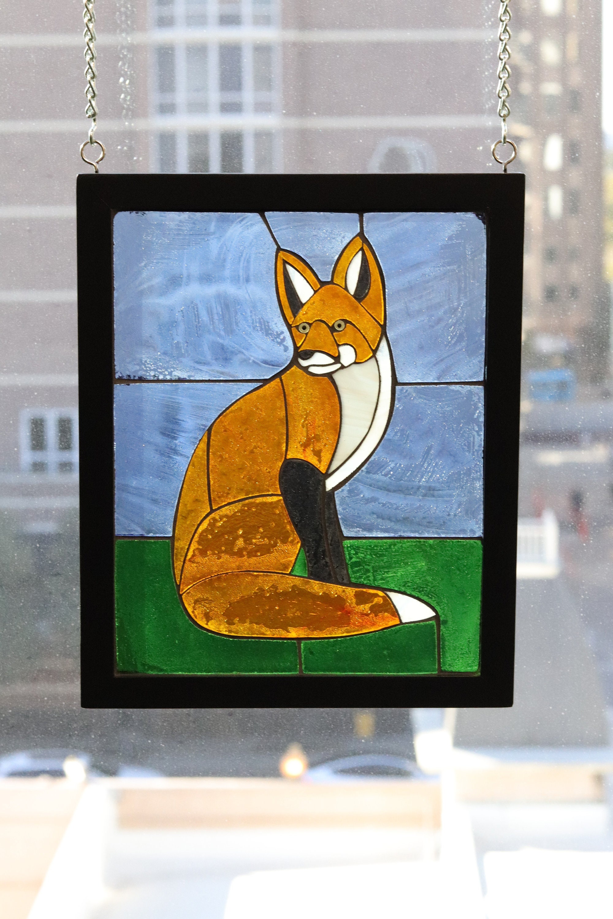 Fox Glass-on-glass Stained Glass Mosaic Suncatcher - Etsy