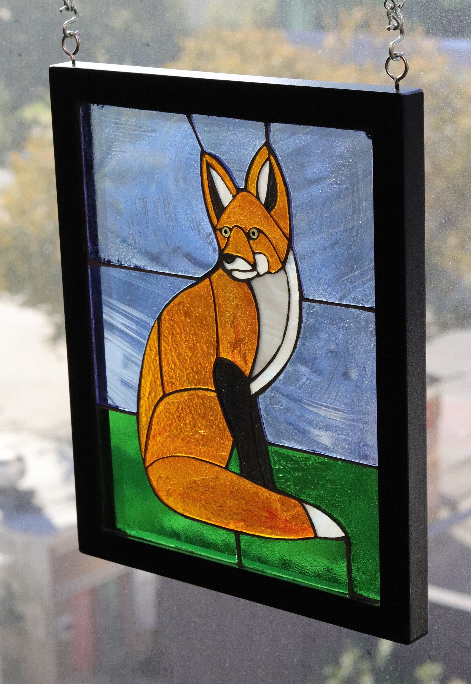 Fox Glass-on-glass Stained Glass Mosaic Suncatcher - Etsy
