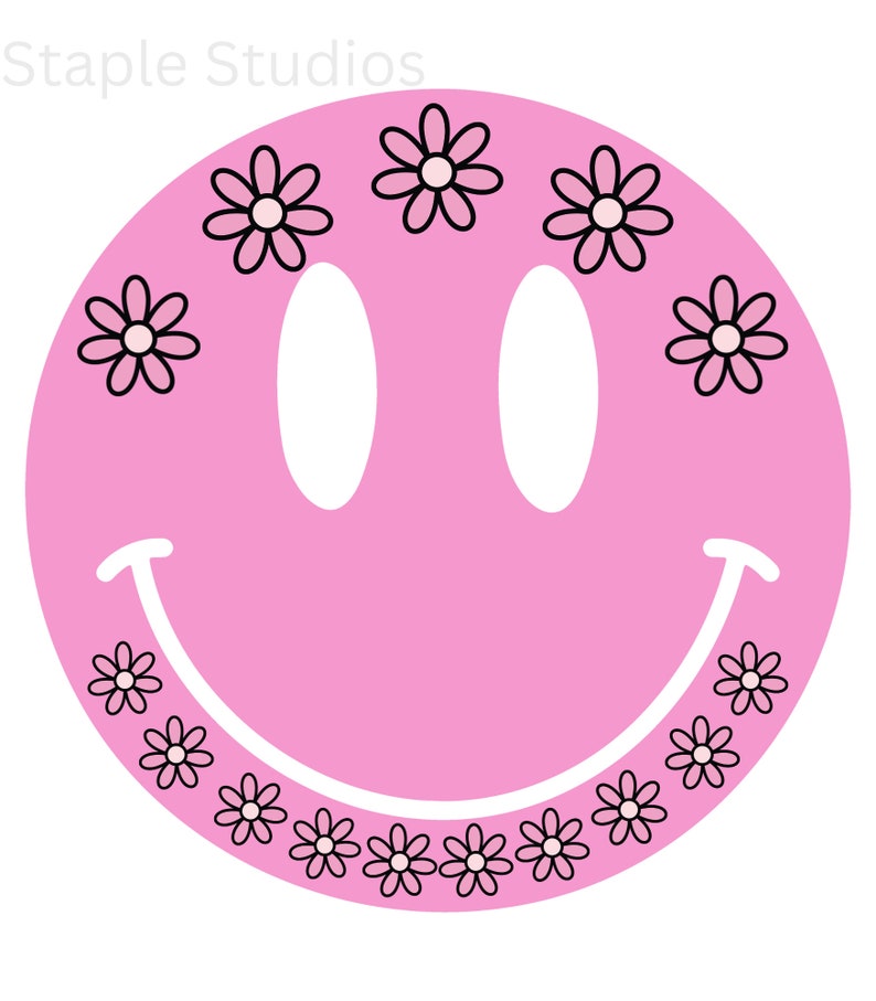 Smiley Face Floral Emoji PNG, Digital File, Sublimation, Download - Etsy