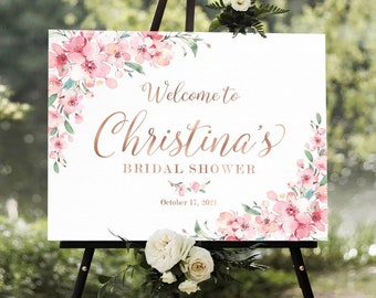 SPRING BRIDAL SHOWER Welcome Sign Cherry Blossom Bridal - Etsy
