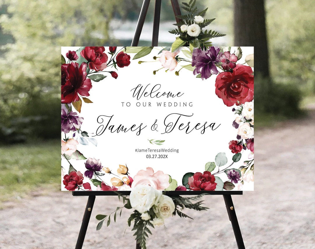 Wedding Welcome Sign, Wedding Signs, Wedding Decorations, Engagement ...