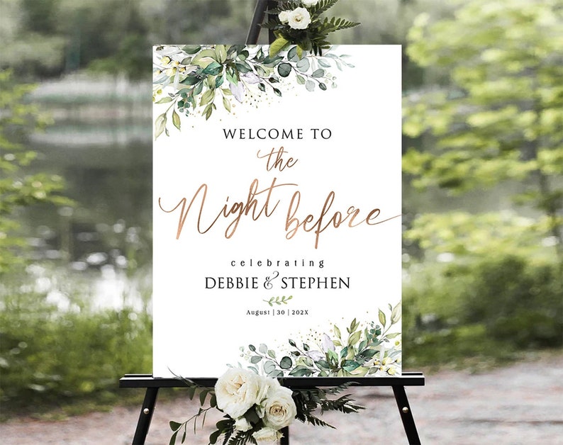 Rehearsal Dinner Sign Rehearsal Sign Greenery Decor the - Etsy