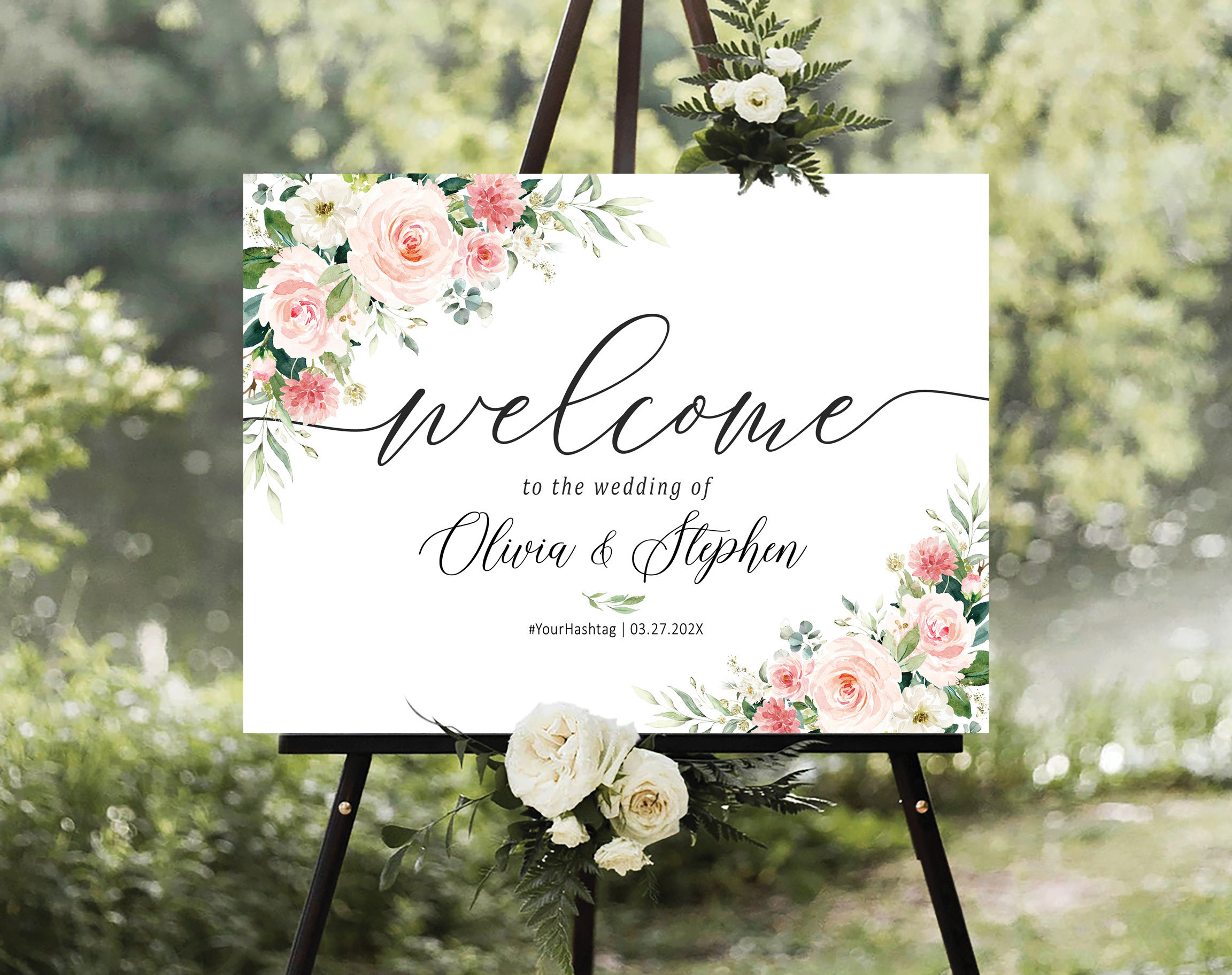 Wedding Welcome Sign Wedding Signs Flowers Welcome Sign - Etsy