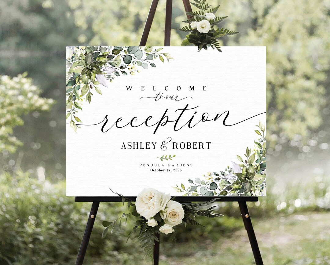 Reception Welcome Sign, Wedding Reception Sign, Wedding Welcome Sign ...
