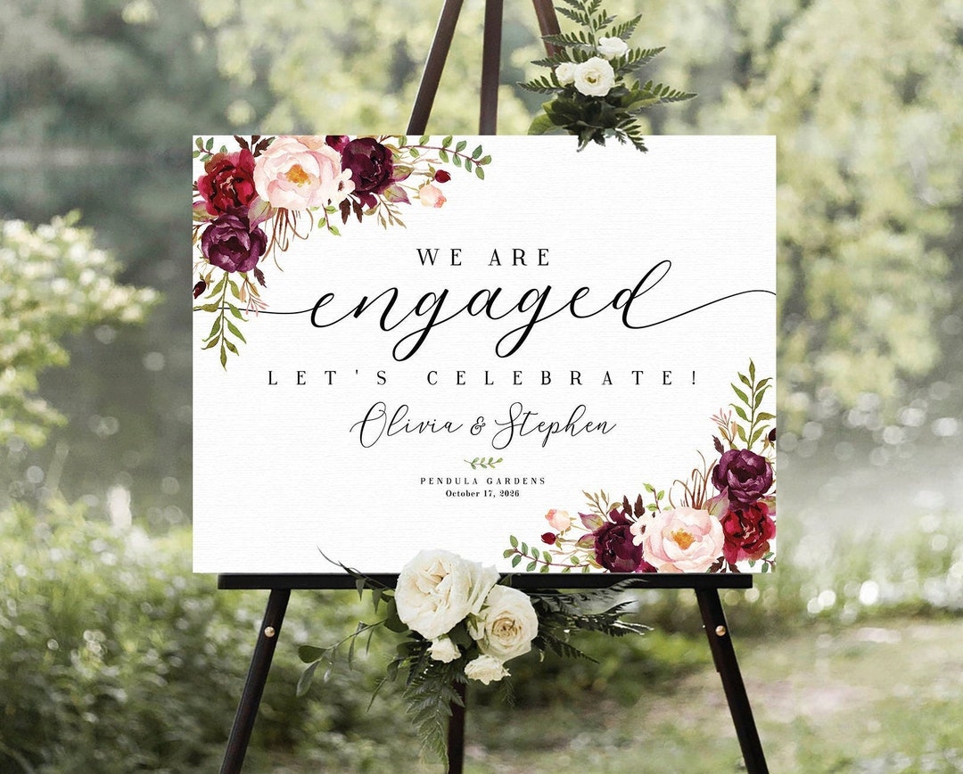 Engagement Sign, Engagement Welcome Sign, Engagement Party Sign ...