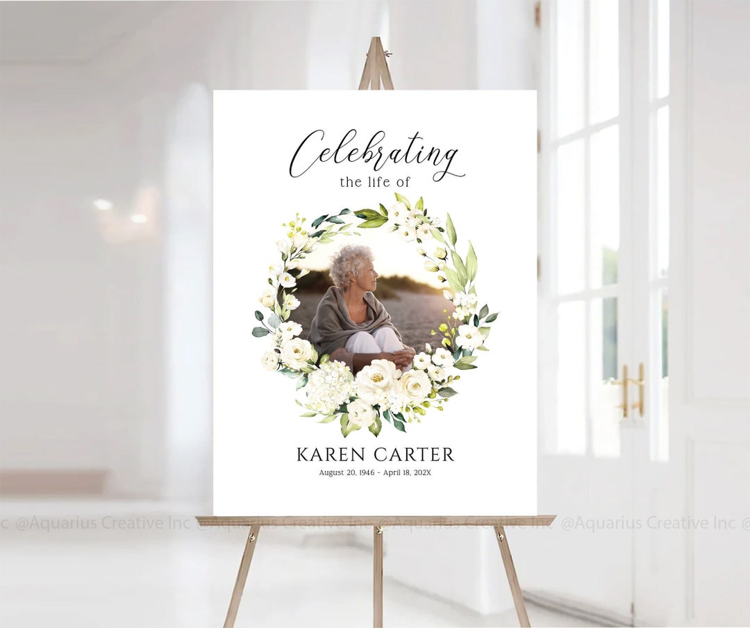 Funeral Sign, Funeral Welcome Sign, Celebration of Life, Funeral ...