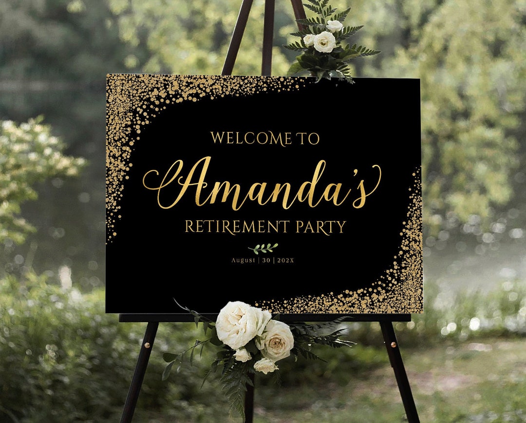 Retirement Party Sign, Retirement Welcome Sign, Retirement Celebration ...