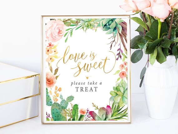 Love is Sweet Sign Dessert Table Sign Love is Sweet Take a | Etsy