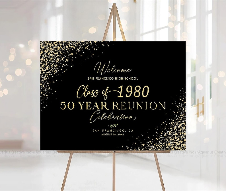 50 Year High School Reunion, Reunion Welcome Sign, Class Reunion ...