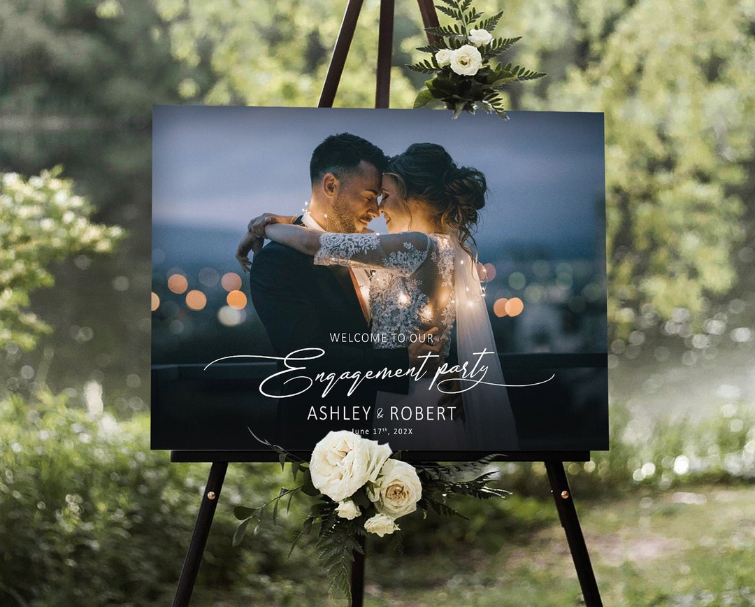 Engagement Sign, Engagement Welcome Sign, Wedding Welcome Sign ...